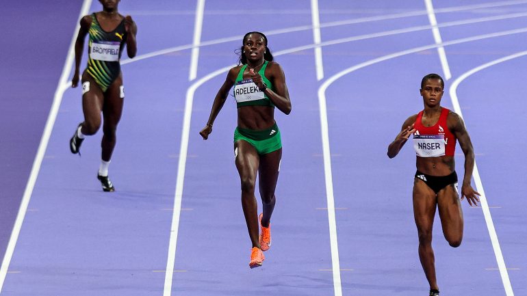 Deis ag Adeleke an chéad bhonn Oilimpeach i rás ráibe a bhuachan d ...